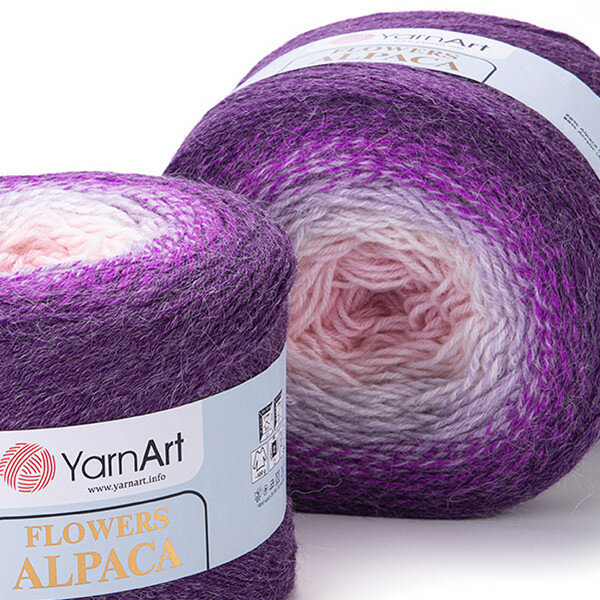 Пряжа Yarnart FLOWERS ALPACA 427 фиол/роз (2 мотка)