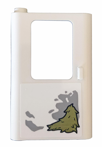 Door 1 x 4 x 5 Train Left, Thick Support at Bottom with Mud and Dirt Pattern (Sticker) - Set 75935, 43967pb001 White U