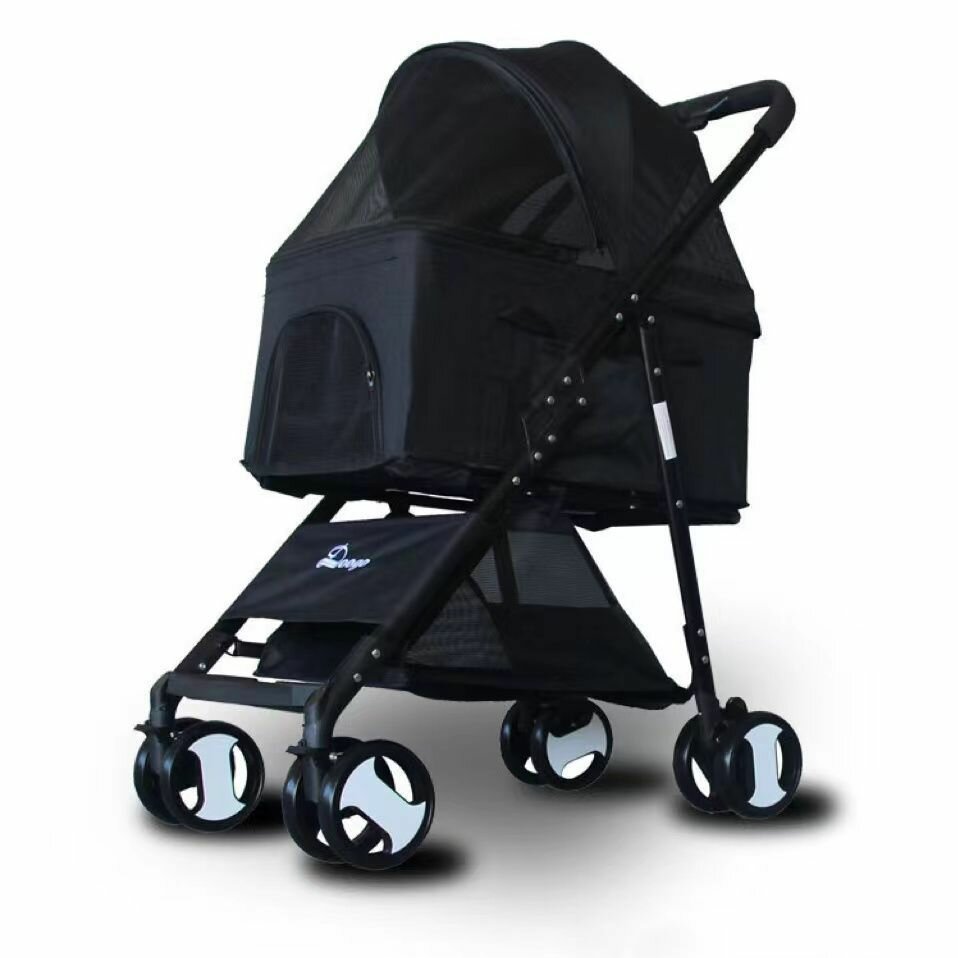 Высококачественная прогулочная коляска для домашних животных , подходит для маленьких и средних собак и кошек(20 кг). Инвалидная коляска (тележка) для собак и кошек, черное