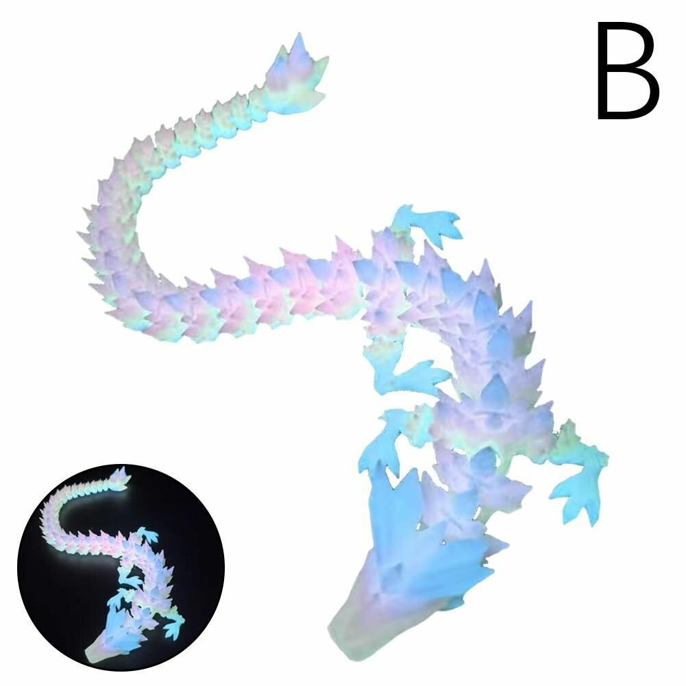 22 см 3D-печатные игрушки-драконы, светящиеся в темноте, вращающиеся, вращающиеся, настольное украшение