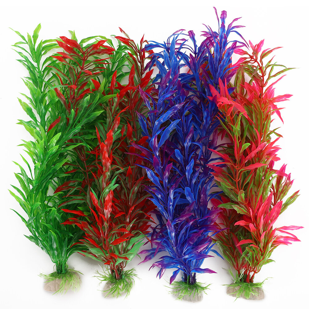 Красивые искусственные аквариумные растения, декоративная трава для аквариума, пластиковый декор.