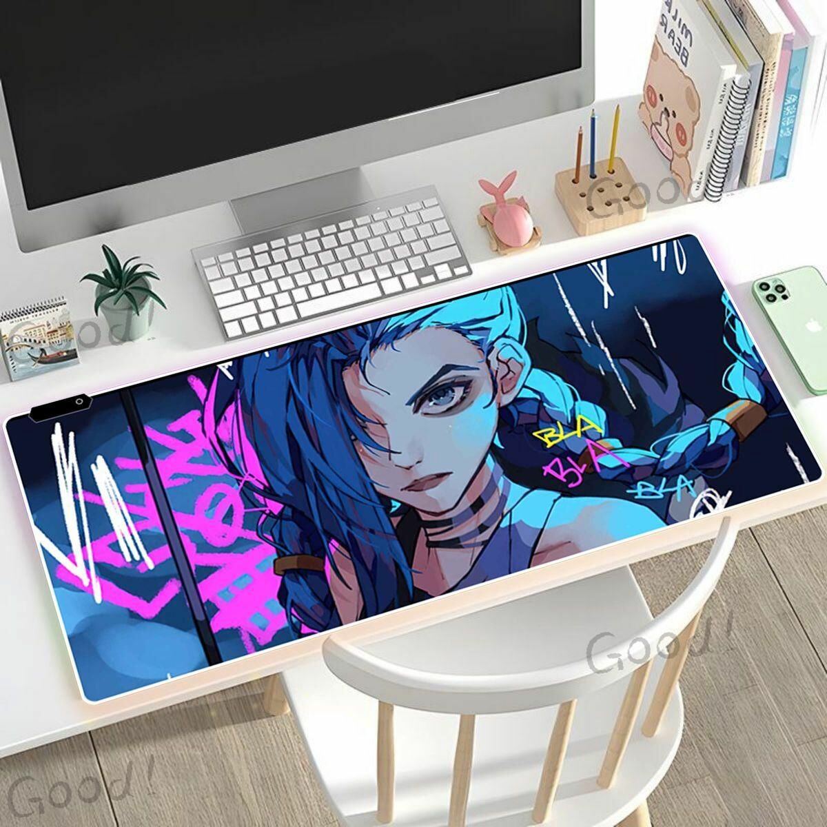 Коврик для мышки с подсветкой, коврик для мышки большой , Jinx ,40x90