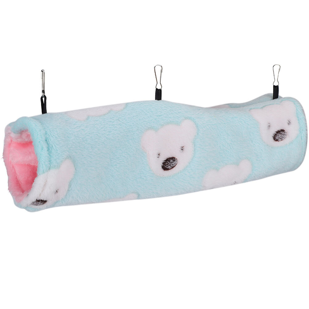 Дом-туннель для хомяка M, плюшевое мягкое хлопковое гнездо, зеленый маленький медвежонок, маленькая подвесная игрушка для домашних животных