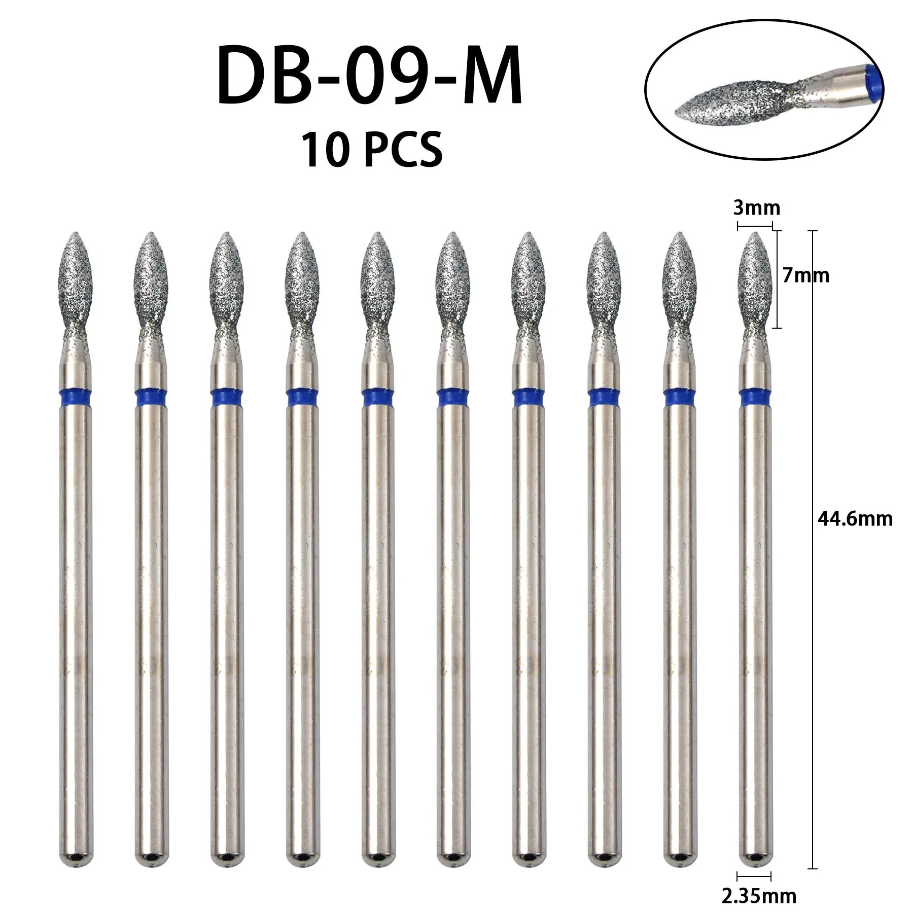 Набор фрез для ногтей из вольфрамового карбида, 10 шт. DB-09-M