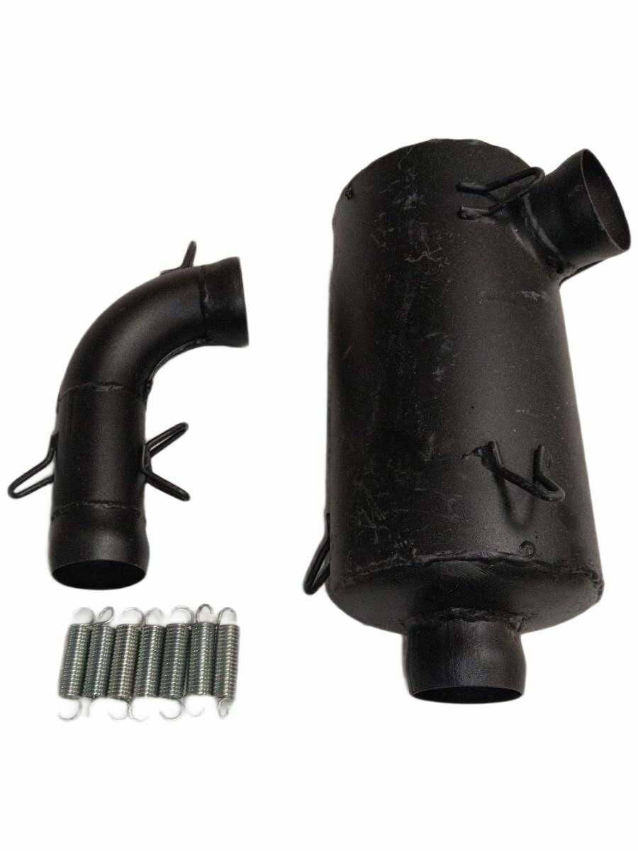 Глушитель с патрубком нового образца снегохода Буран + пружины