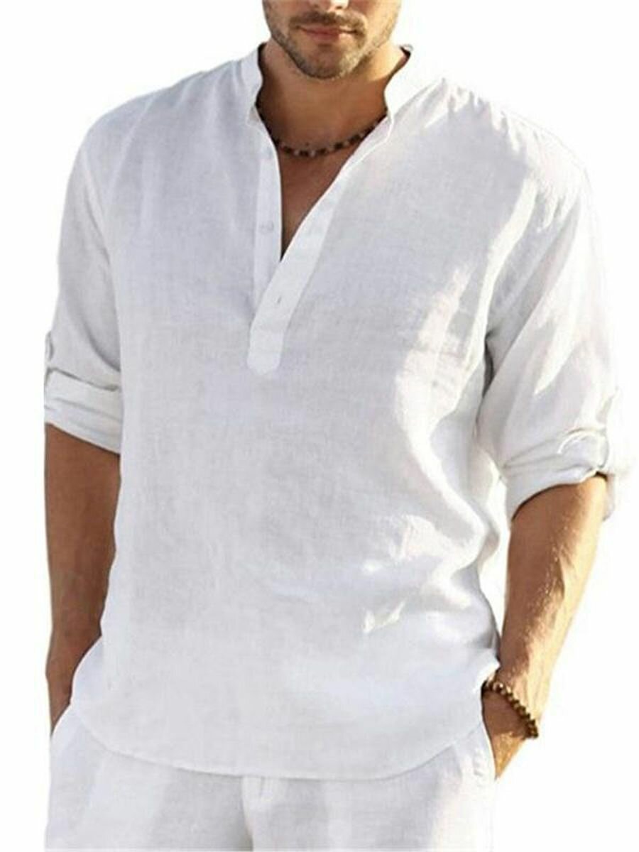 Летняя Мужская Рубашка Поло С Длинным Рукавом Легкий Дышащий