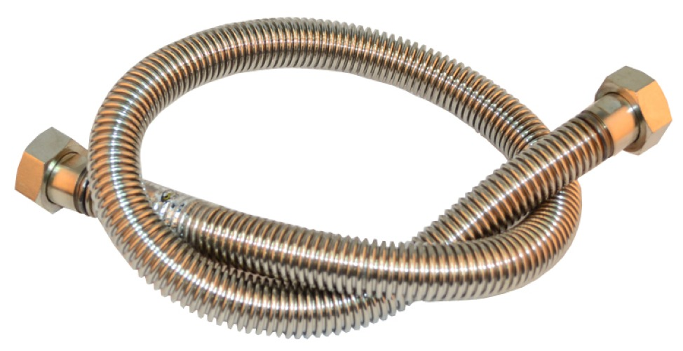 Подводка для газа TUBOFLEX / Тубофлекс сильфонная с внутренней резьбой, гайка-гайка, стальной, серый, диаметр 3/4дюйм, 0.8м / газовый шланг