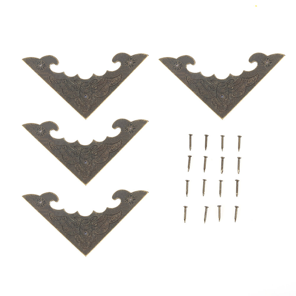 12 шт. подарочный футляр для ювелирных изделий из дерева, бронзовые декоративные защитные уголки, защитная крышка S