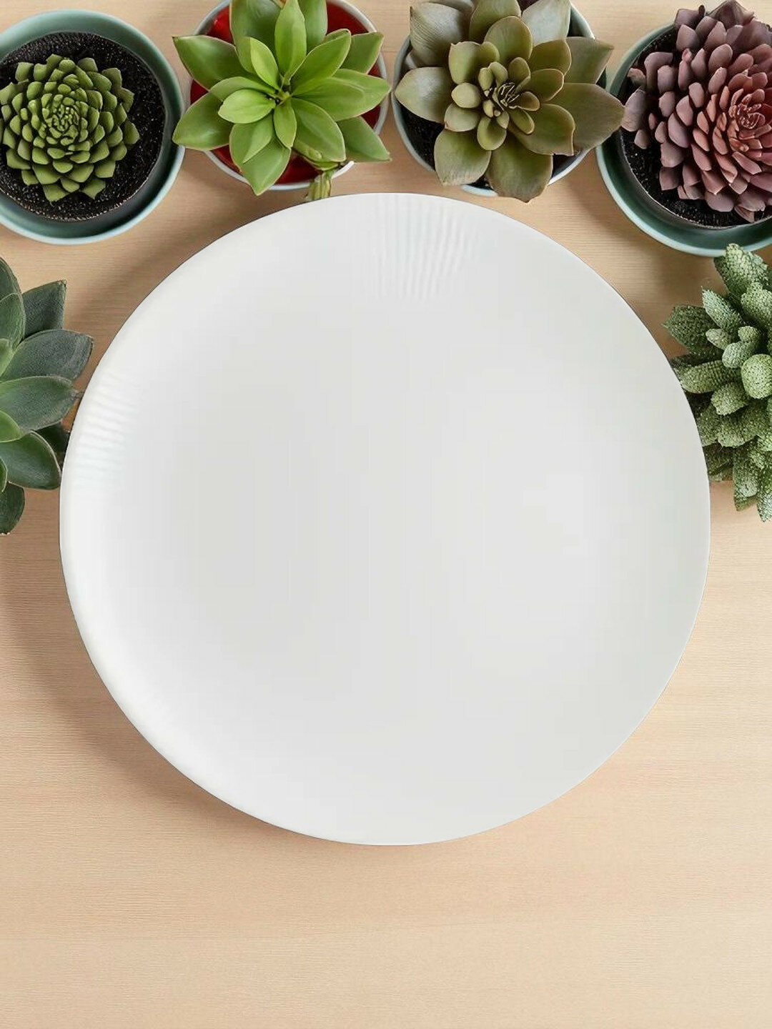 Набор тарелок 4 штуки, серия Iris, диаметр 23 см, фарфор, белый, серый, Bonna