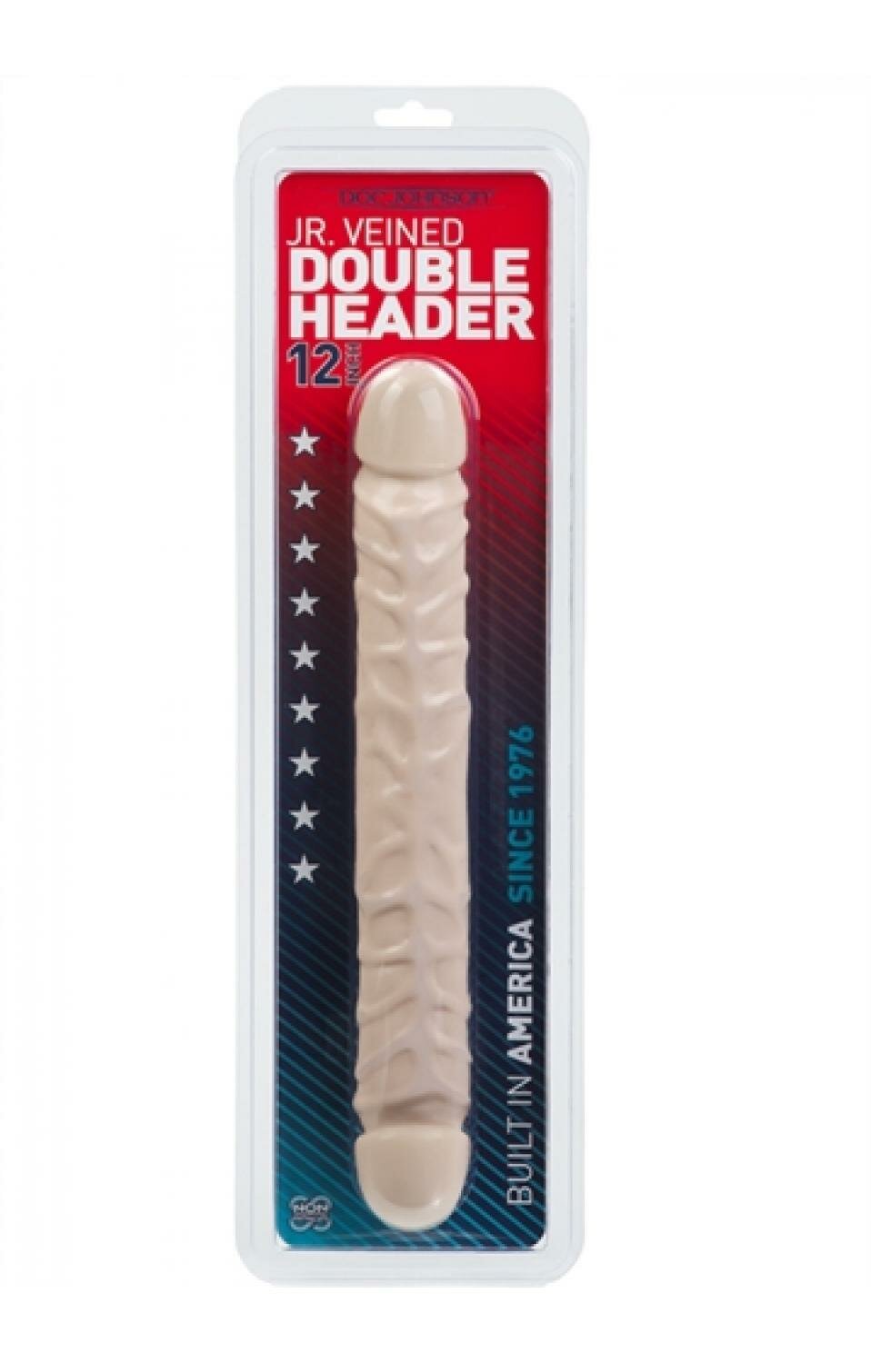 Фаллоимитатор Doc Johnson Jr. Veined Double, двусторонний, гибкий, длина 30,5см