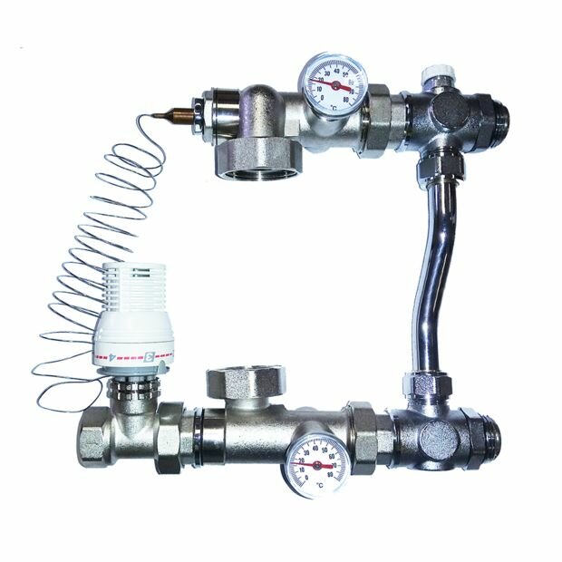 Насосно-смесительный узел в сборе с байпасом 180мм VIEIR (1/5) HS113 / Гидропласт