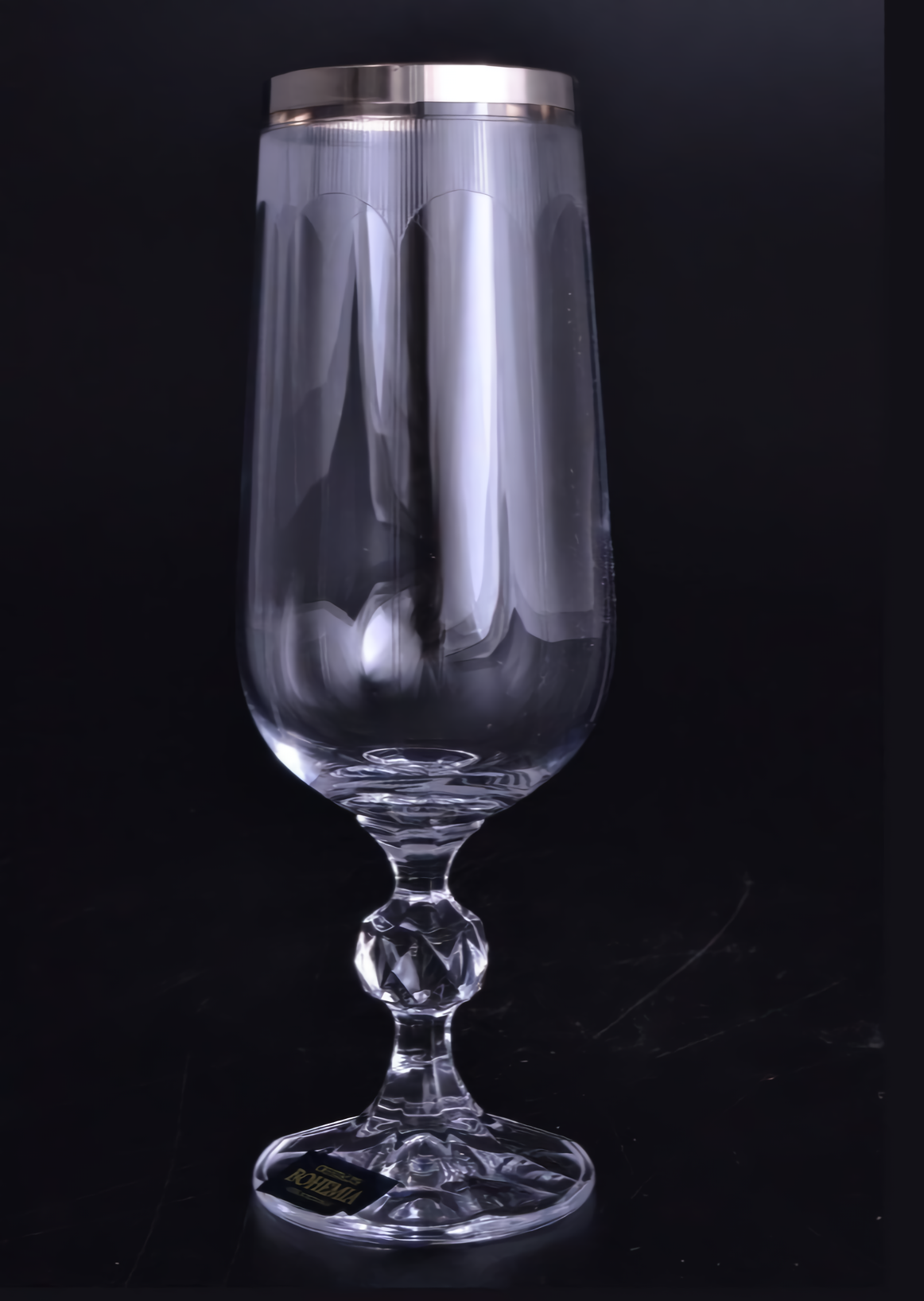 Бокалы для шампанского "Клаудия", платиновый узор, 180 мл, 6 штук