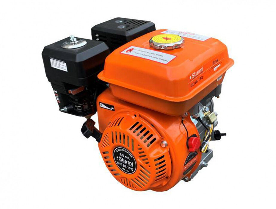 Двигатель для мотоблока STURM GE168-19Q 6,5л. с Производитель двигателя - STURM Мощность двигателя - 6,5 л. с. (4,8 кВт) Тип двигателя - 4-х тактный