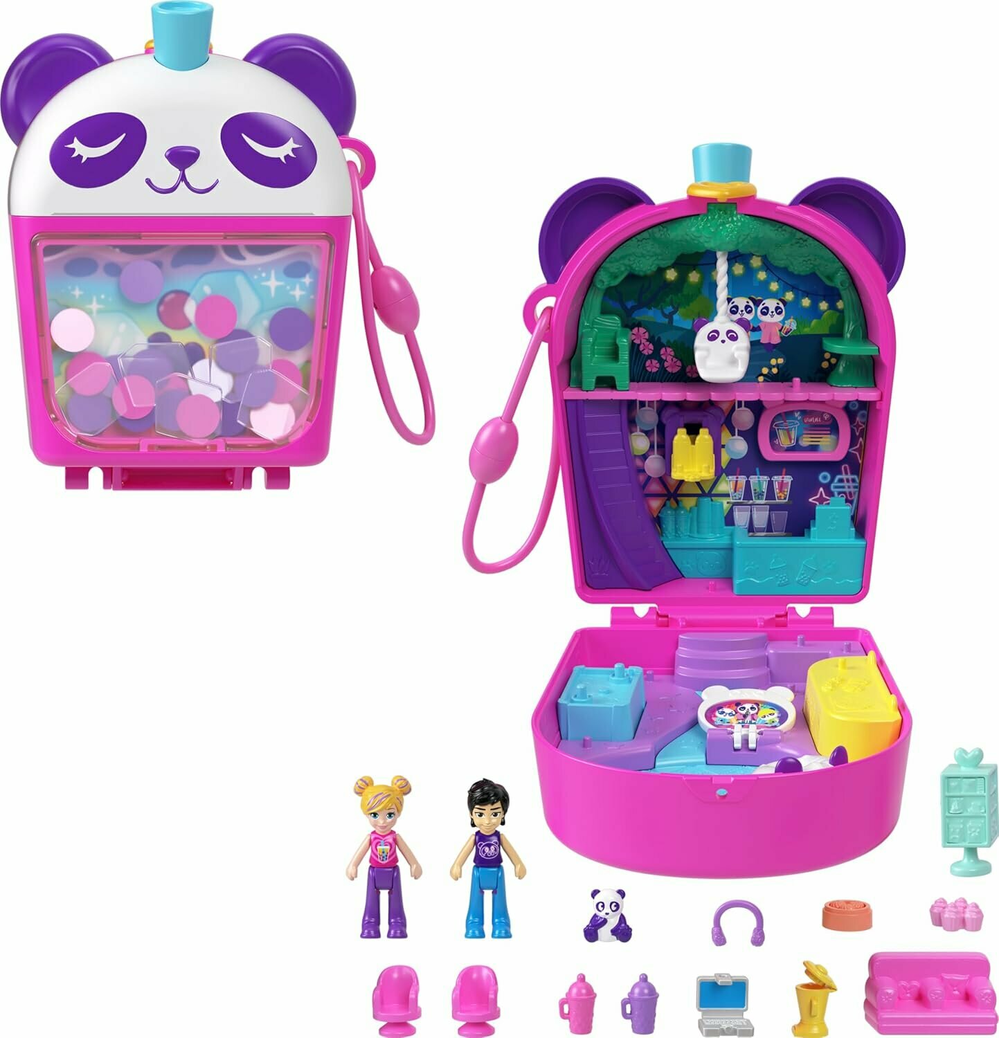 Игровой набор Mattel Polly Pocket Bubble Tea Pandas HWN95
