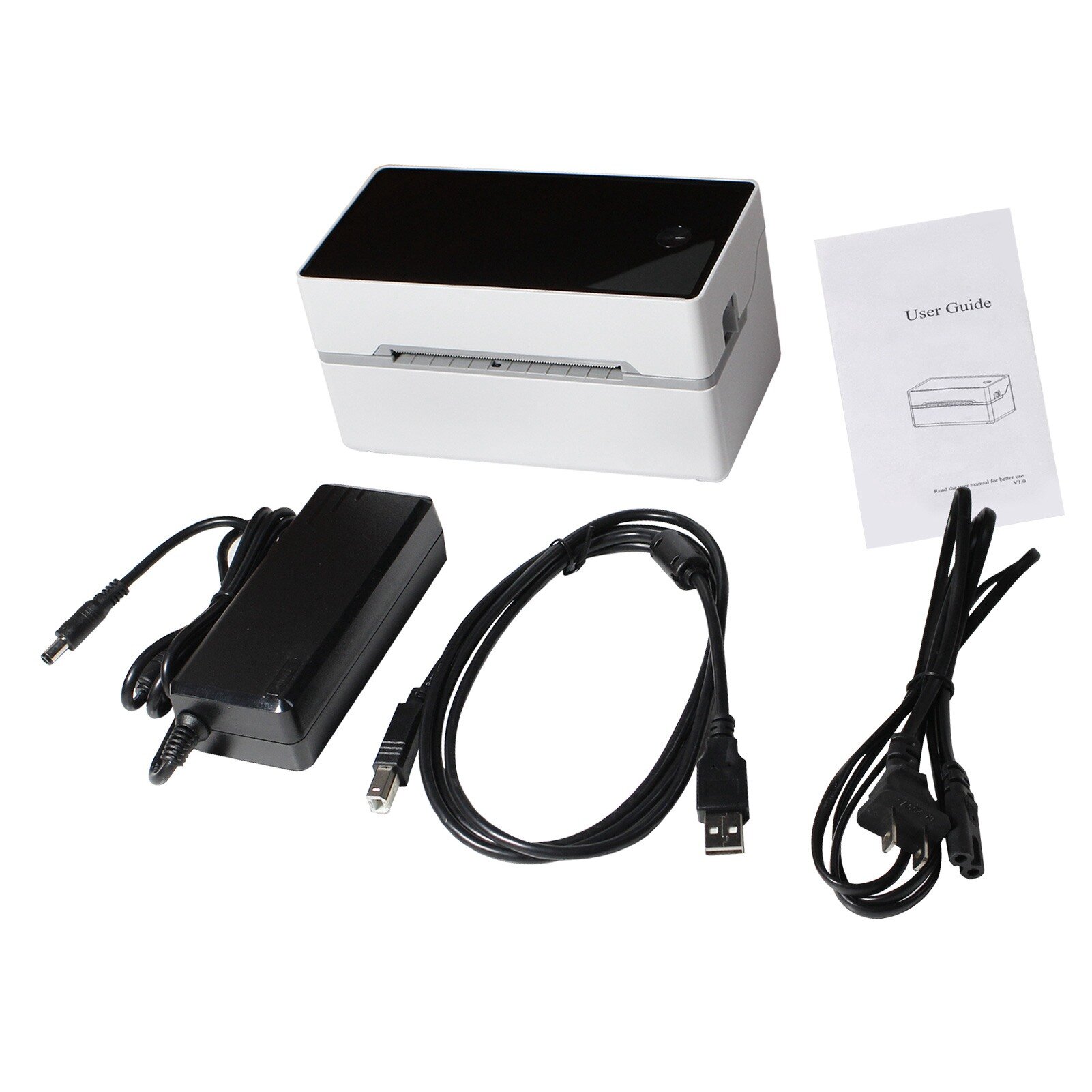 Настольный принтер для печати этикеток и штрихкодов, высокоскоростной, с прямым подключением через USB, термопринтер. Подходит для печати этикеток шириной 40-80 мм. Совместим с Amazon, eBay, Shopify, FedEx, USPS, Etsy.