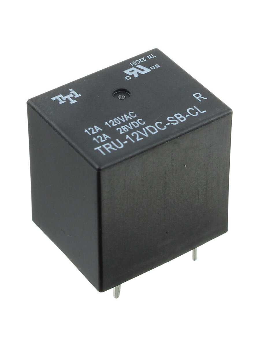 Реле 12В, 1 группа 10А 250В AC TTi TRU-12VDC-SB-CL R 12A SPDT 1С