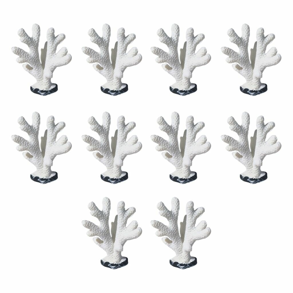 Декорация для аквариума, Декорация для аквариума, искусственный коралл - модель C, белый, 1 упаковка 10 штук