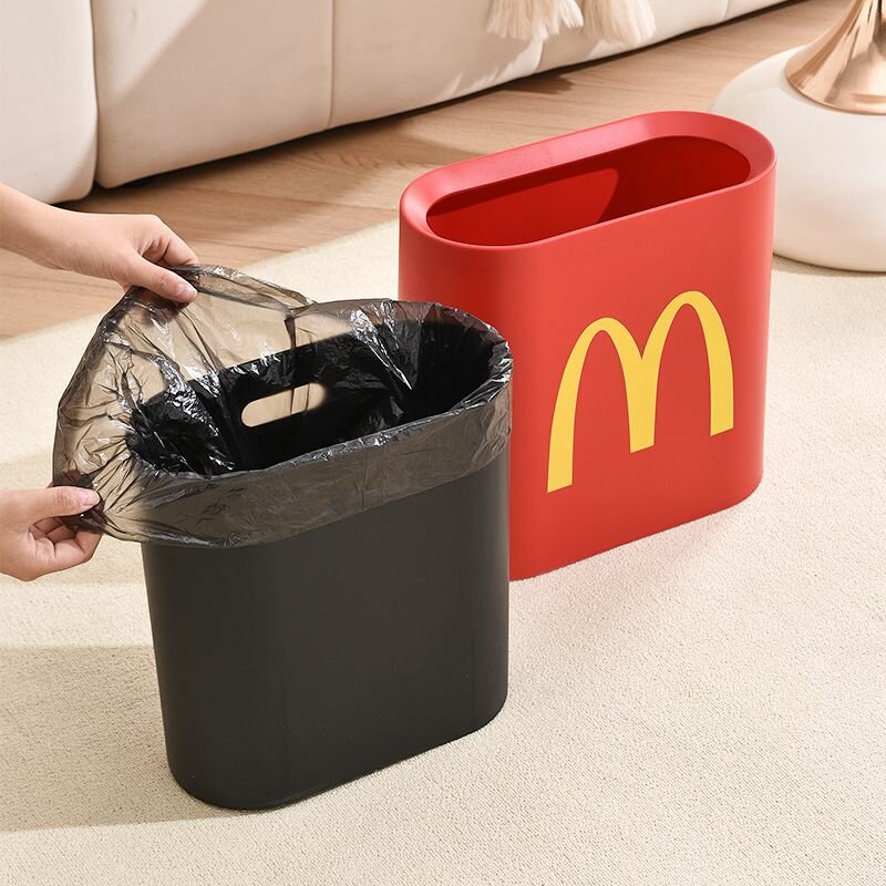 Мусорное ведро mcdonalds home, 10 литров, овальное, красное, пластик