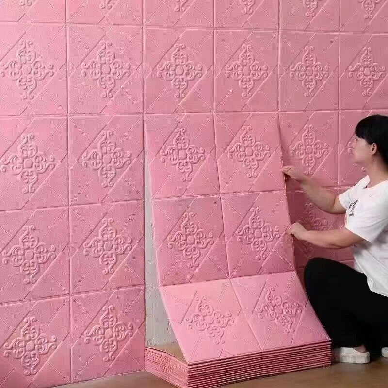 3D Самоклеющаяся стеновая панель с пленкой 70 смx5м ПВХ для интерьера, мягкая декоративная плитка на стены