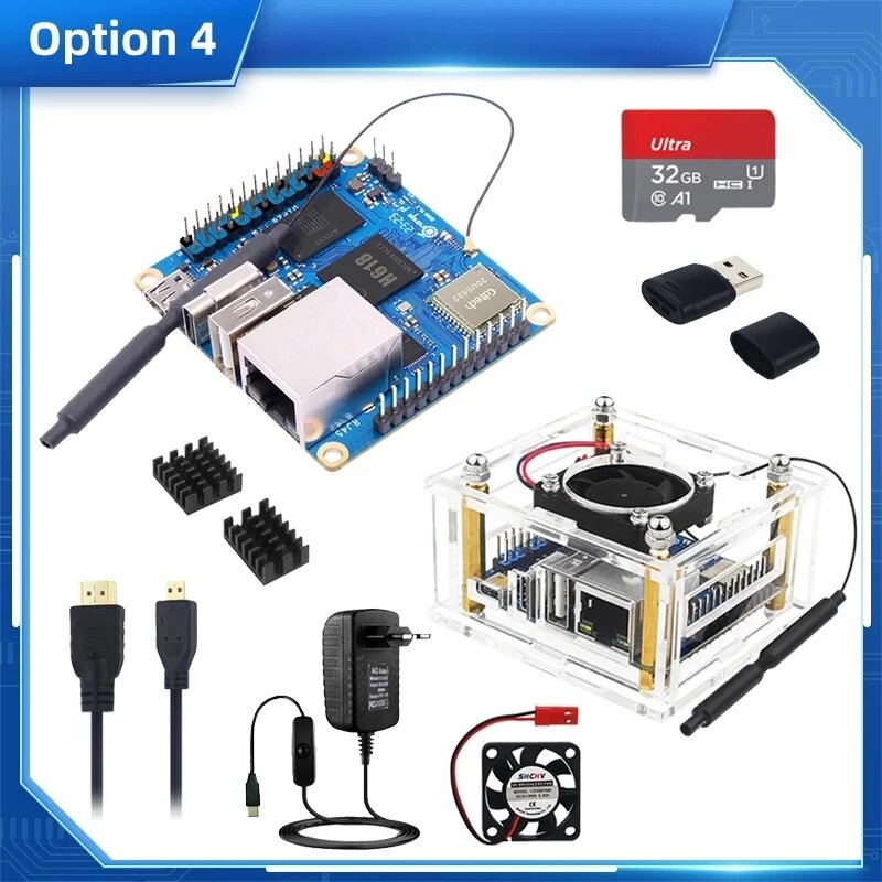 Orange Pi Zero 3 комплект с чехлом, вентилятором, 4GB RAM