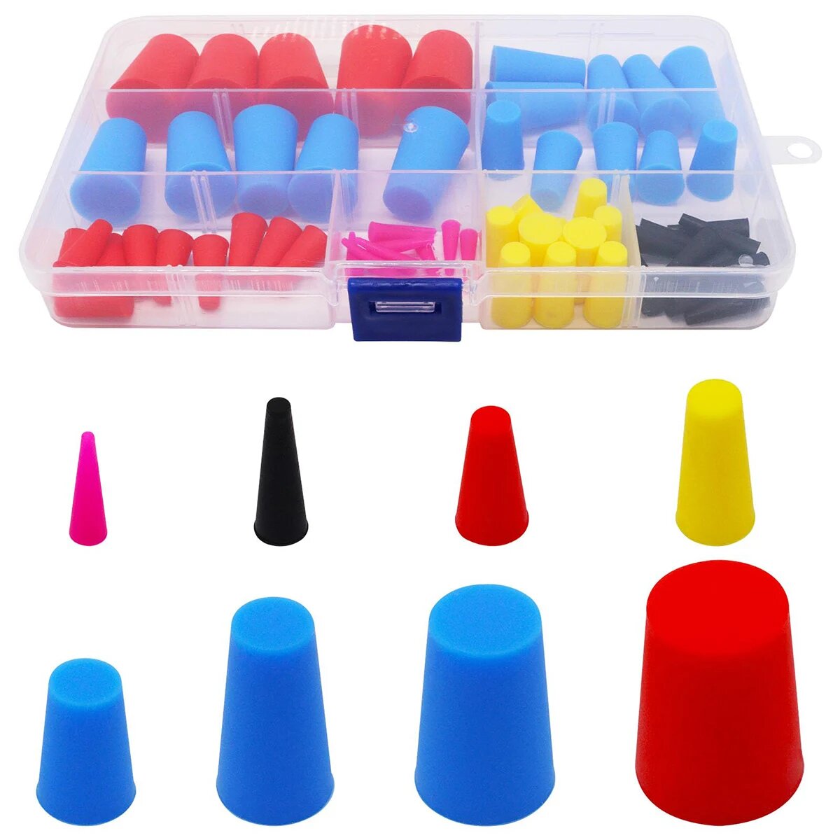 60 шт. резиновые пробки для отверстий различных размеров, силиконовая пробка, комплект конических пробок, высокотемпературные резиновые заглушки, порошковое покрытие
