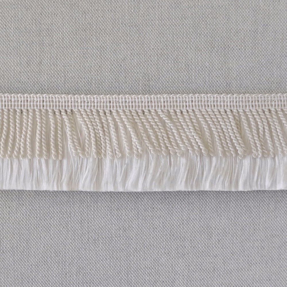 Бахрома 3 м комбинированная кисея с витой (эспумилон с булонской), высота 5 см, цвет молочный