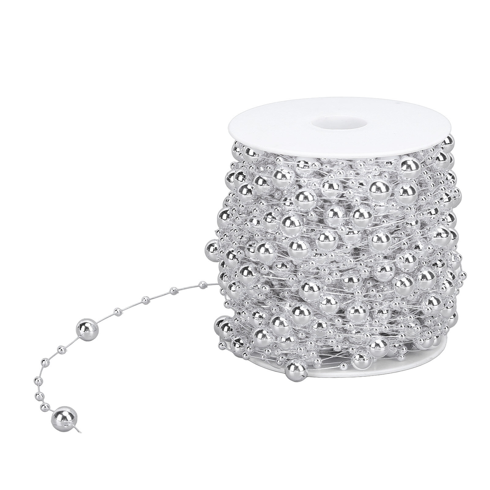 1 Рулон Цепочки Жемчужных Бусин Искусственная Жемчужная Нить Отделка для Цветочного Венка Свадебного