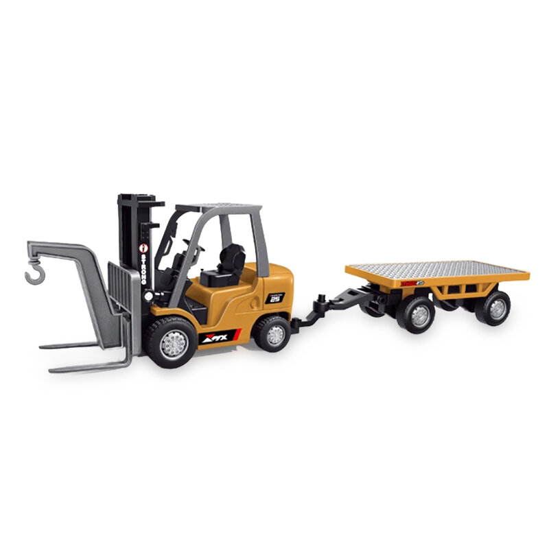 Мини-погрузчик RC 2.4GHz с металлическими вилами Настольная техника для мальчиков Игрушка с полным функционалом, подвижная стрелa, погрузка грузов