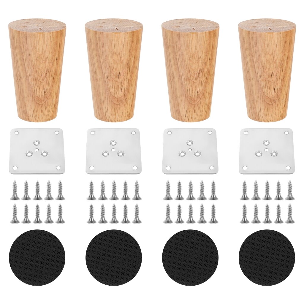 4 комплекта аксессуаров для ножек шкафа из массива дерева-8 см-прямые