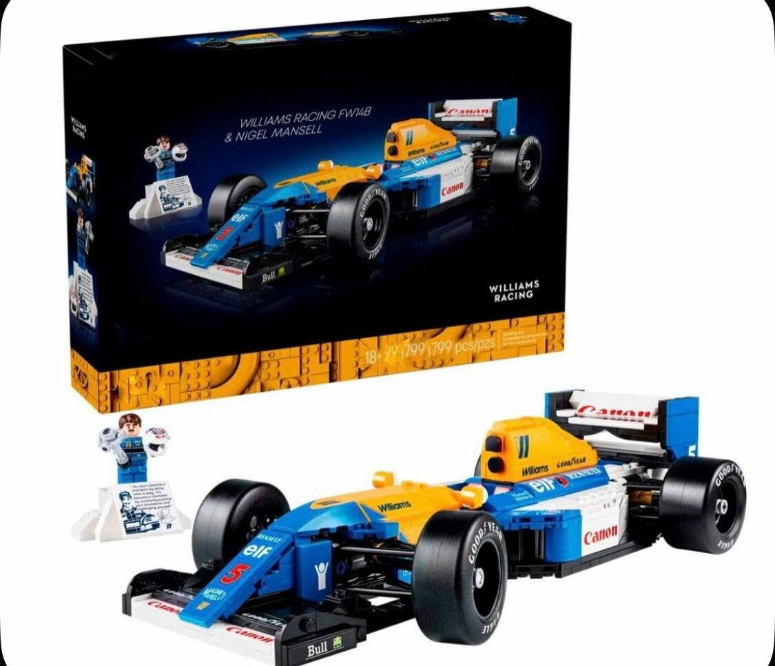 Конструктор 88841 автомобиль F1 Racing FW14B и Найджел Мэнселл, 799 деталей