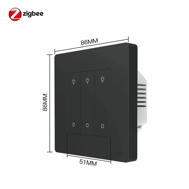 MOES Star Ring Series ZigBee умный диммер 1-3 Gang 3 Gang Grey