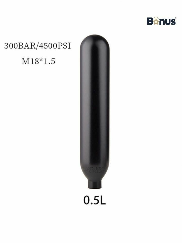 Черный алюминиевый баллон HPA M181.5 на 4500 PSI, надежный объем 0,5 литра