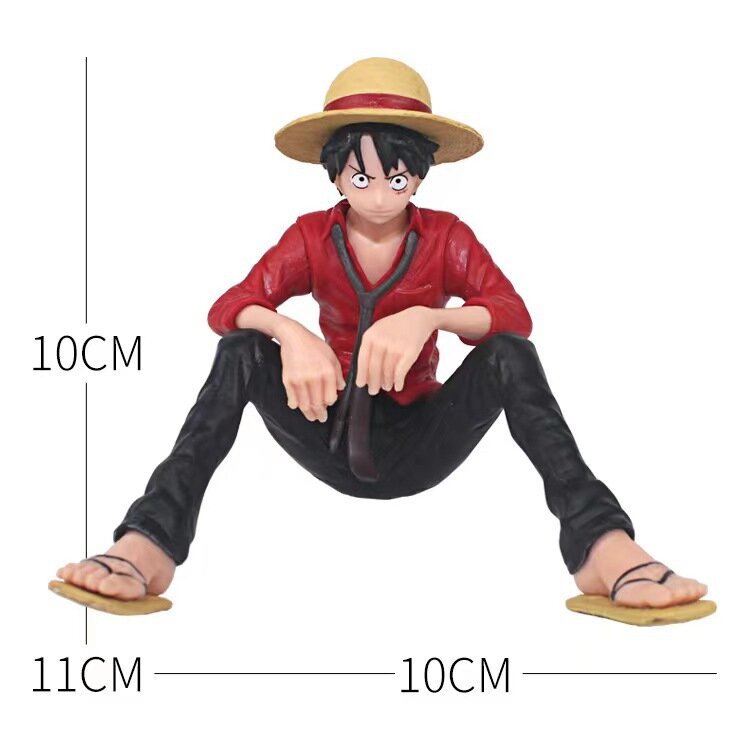 Фигурка Луффи из One Piece в сидячей позе, подходит для детей и мальчиков, для украшения торта на день рождения, в качестве автомобильного украшения.