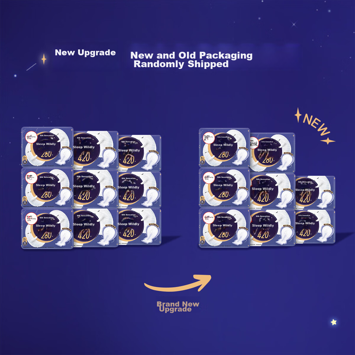 Kotex Silk-Like Feel Free Sleep 280*32+420*16 Pieces, Day And Night Full Cycle Combination Sanitary Napkins, Menstrual Pads