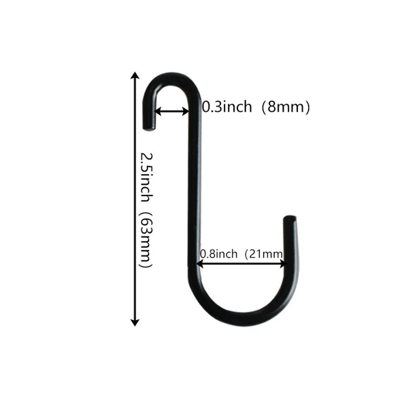 S-образные крючки 2.5 inch, 5 шт.