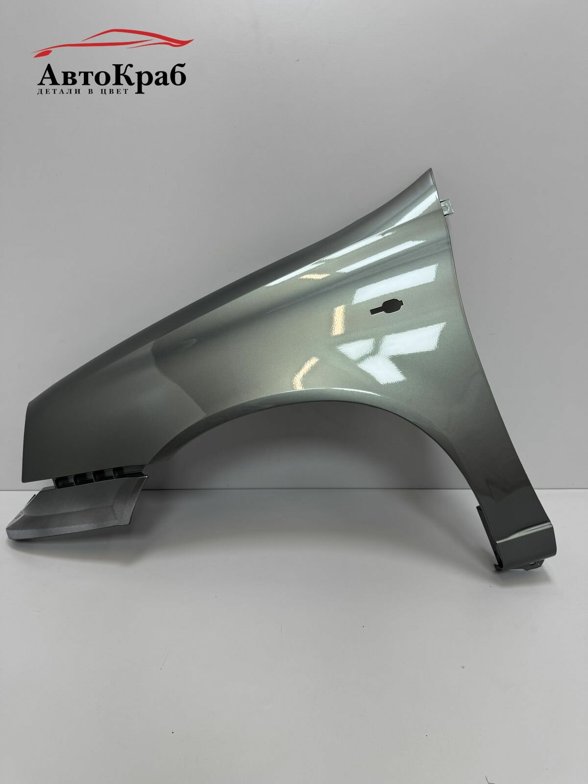 Крыло переднее левое пластиковое в цвет для Лада Калина 1 2004 - 2013 г. 650 - совиньон