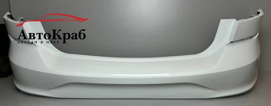 Бампер задний в цвет для Фольксваген Поло 6 2020 - 2023 г. 0Q C9A - белый