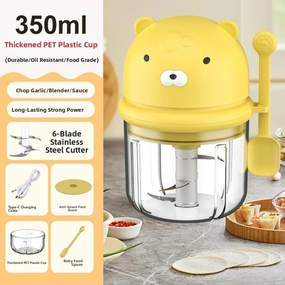 Кухонный миниатюрный чеснок Электрический большой ёмкость Чесночный рубец 2-в-1 Беспроводной кухонный комбайн