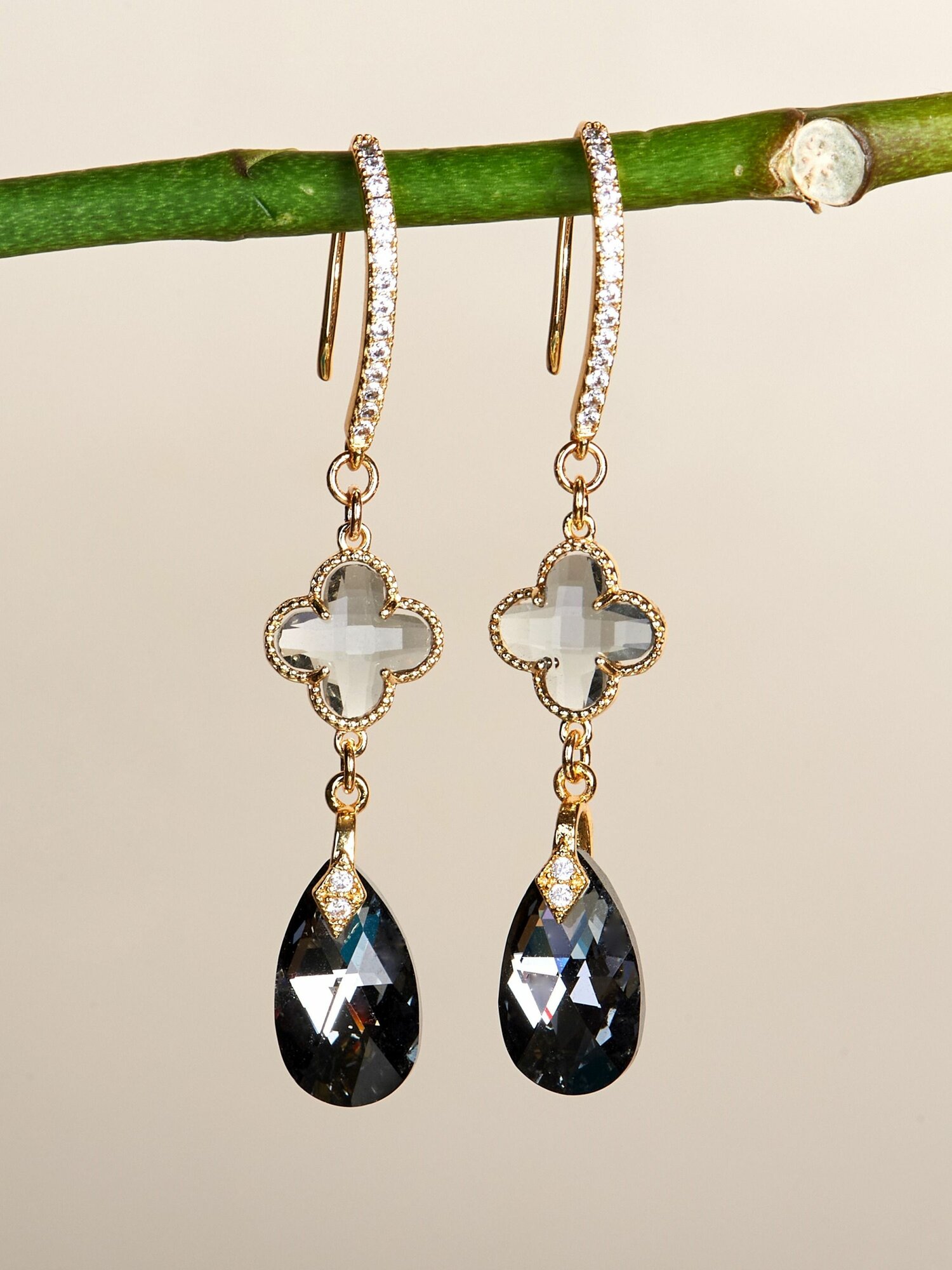 Серьги, кристаллы Swarovski, стекло, кристалл