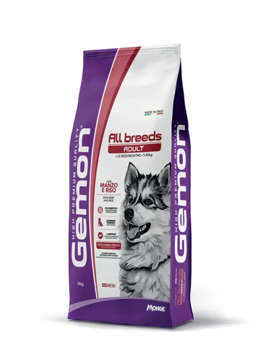 Корм для взрослых собак всех пород с говядиной и рисом 20 кг