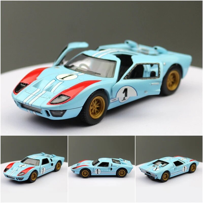 Модель Ford GT40 из металла 1:32 Светло-голубой, Blue