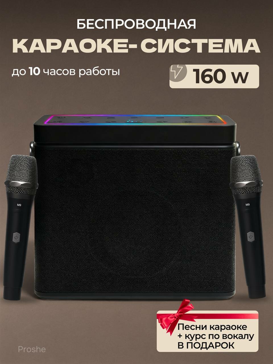 Караоке система с двумя микрофонами, 160W