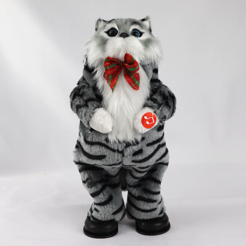 Кросс-бордерный хит продаж: электрическая плюшевая игрушка, танцующая и поющая реалистичная кошка, заводская игрушка с вращающимся попкой, поющая и танцующая