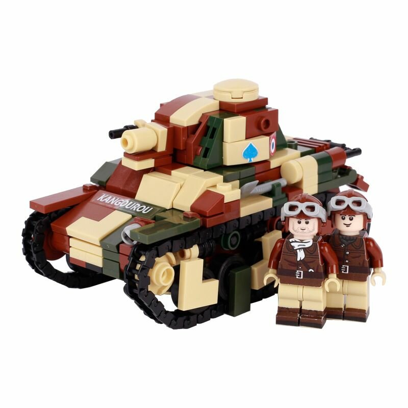 Сборная модель танка Renault R-35 Франция 1:35 Абрикосовый желтый , MOC конструктор 477 деталей, историческая реплика масштаб 1:35 реплика танка