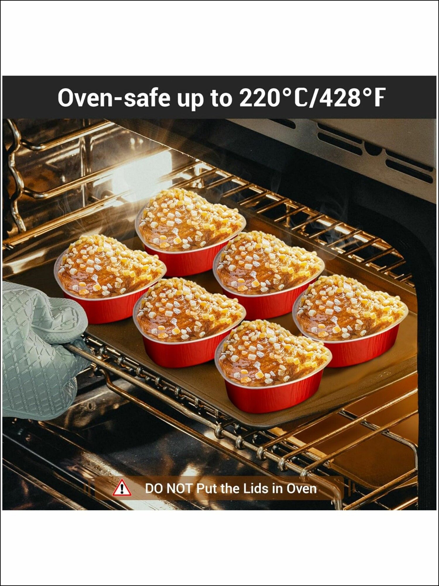 Цветные алюминиевые формочки в форме сердца 100 мл 25 шт с крышкой