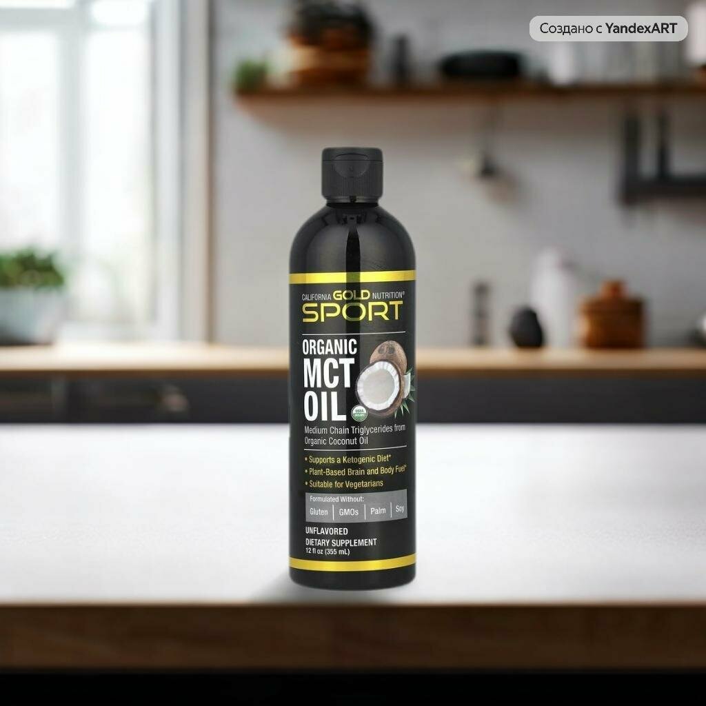 Масло MCT California Gold Nutrition Organic, органическое, 355мл