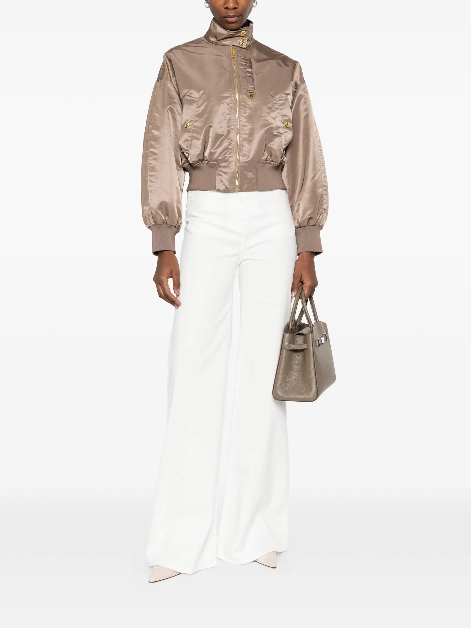Куртка Elisabetta Franchi Zip-up bomber jacket, размер 44, разноцветный — фото 1