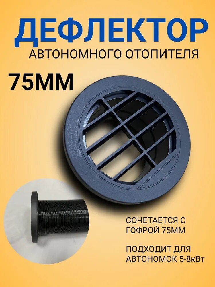 Запчасти для автономного отопителя арт. Дефлектор плоский 75мм