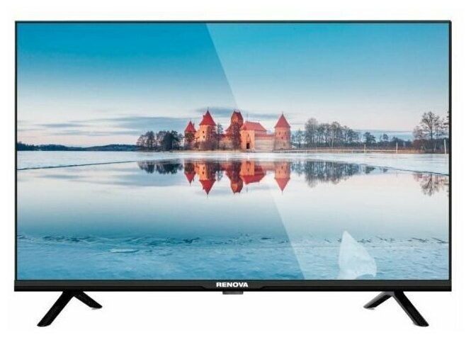 Телевизор RENOVA TLE-32BI, диагональ 32", разрешение HD Ready 1366x768, угол обзора 170°, время отклика 8 мс