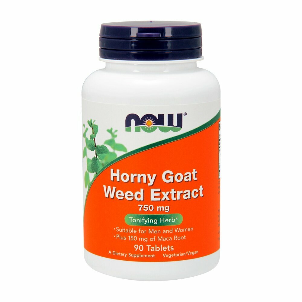NOW Horny Goat Weed Extract, 750 мг / 90 таблеток